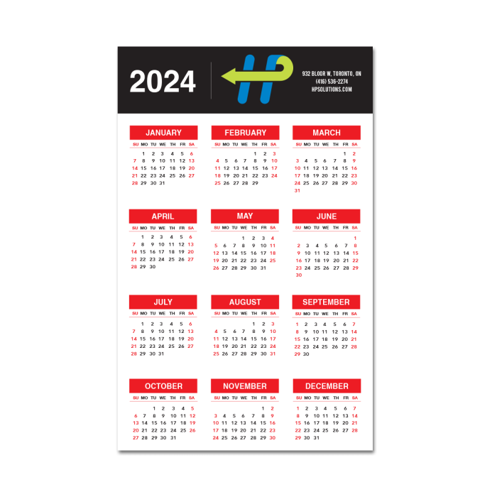 Paper Wall Calendars - 24" x 38" - Jay-Line