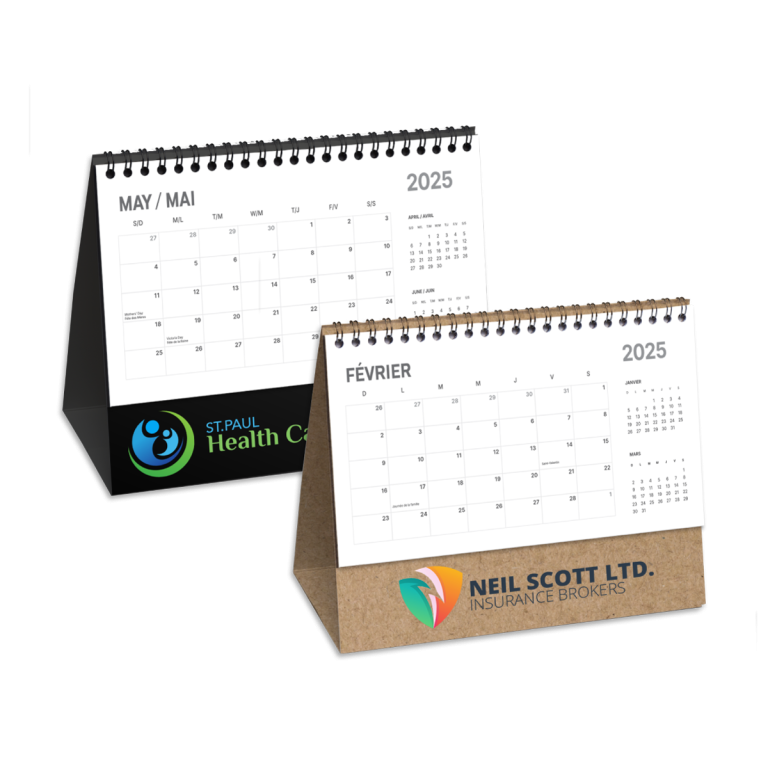 Kraft & Epic Black Desk Flip Calendars - Jay-Line